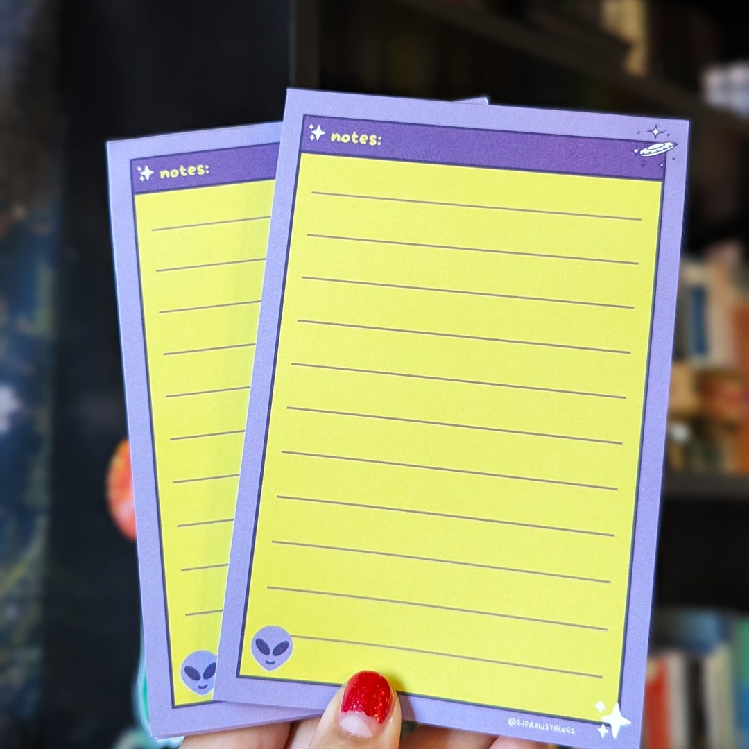 Alien Notepad UFO Notepad Colorful Space Themed Notepad - Etsy