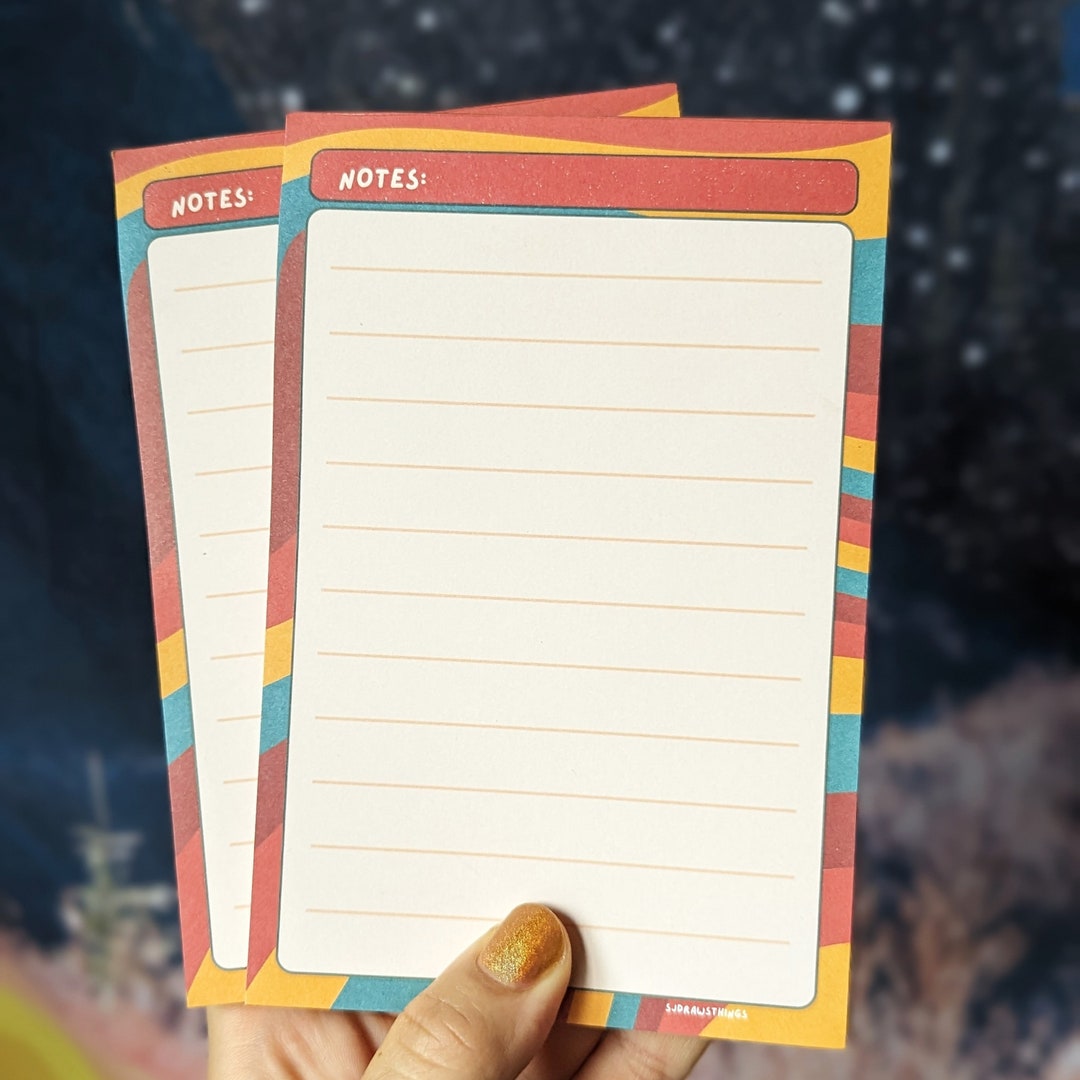 Retro Rainbow Notepad 70s Aesthetic Notepads Colorful Orange Notepads ...