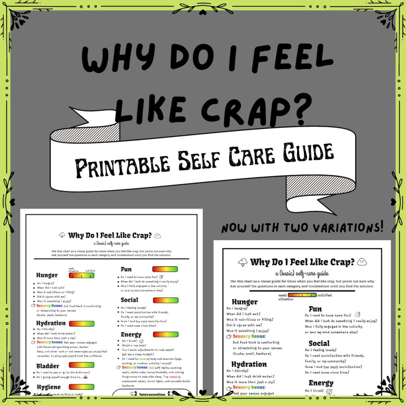 Why Do I Feel Like Crap Self Care Guide Adults and Teens - Etsy