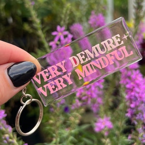 Feeling Very Demure, Feeling Very Mindful Keychain, Demure Tiktok Trend ...