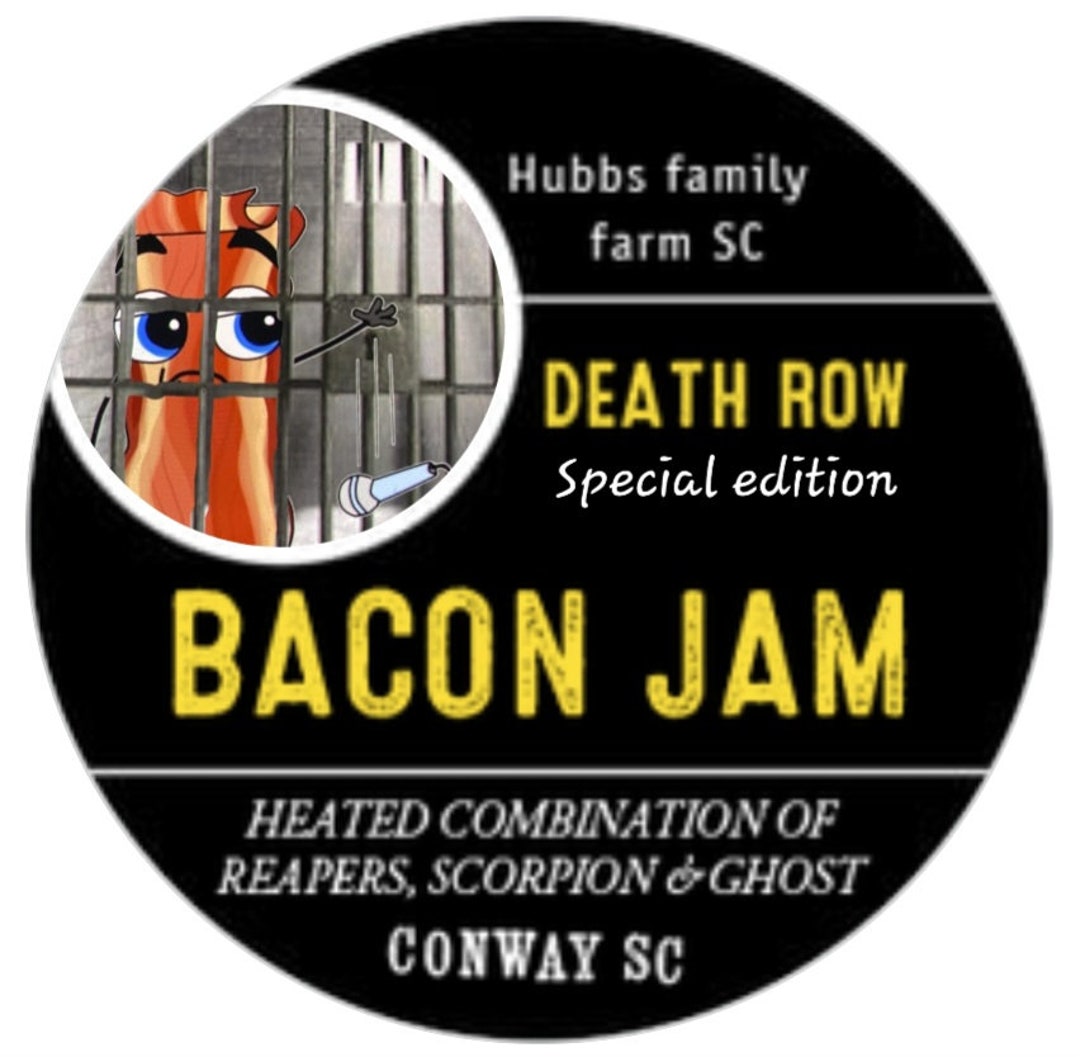 Death Row Bacon Jam 8oz. Sweet/heat REAPER / GHOST /SCORPION Peppers - Etsy