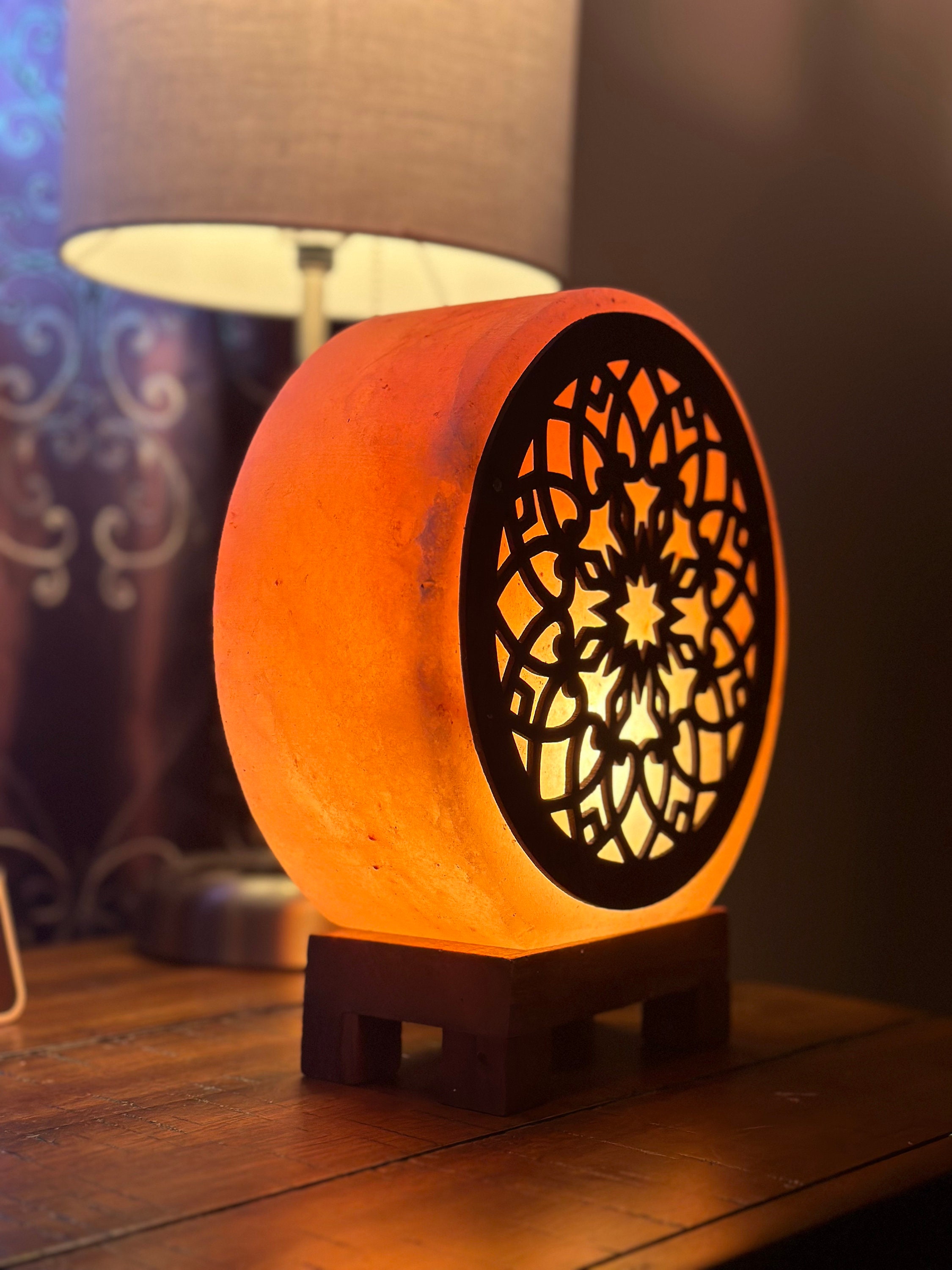 Handmade Arabic Pattern 3d Shape Salt Lamp - Natural Salt Lamp ...