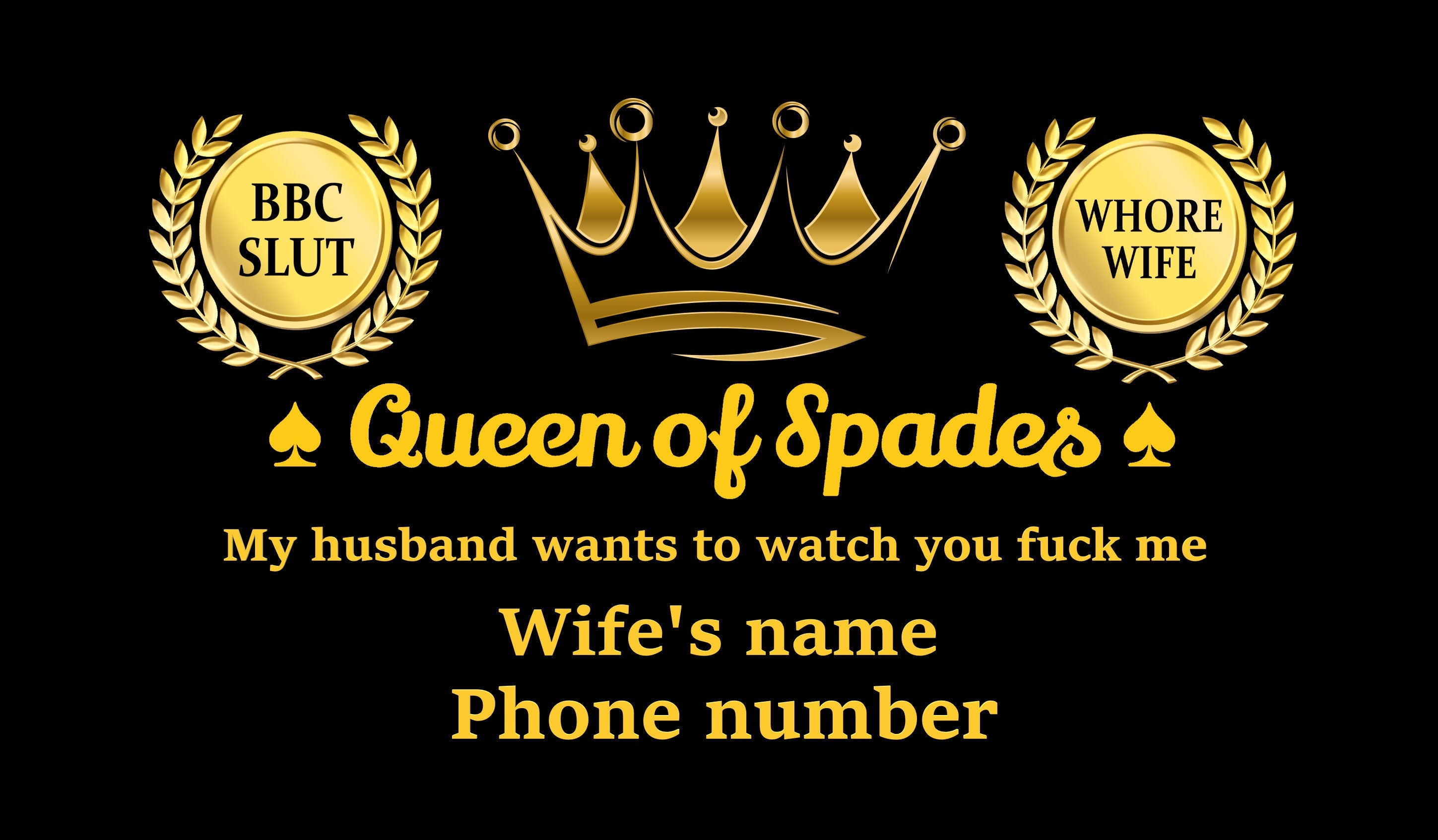 Qos Bbc Slut Whore Wife Business Cards 100 Count Etsy