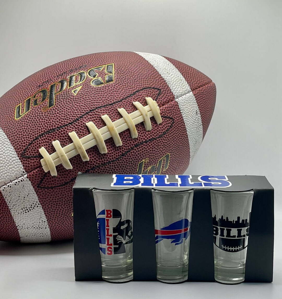 Handmade NFL Inspired Shot Glasses, 3 Set Bills Glasses, Buffalo Bills ...