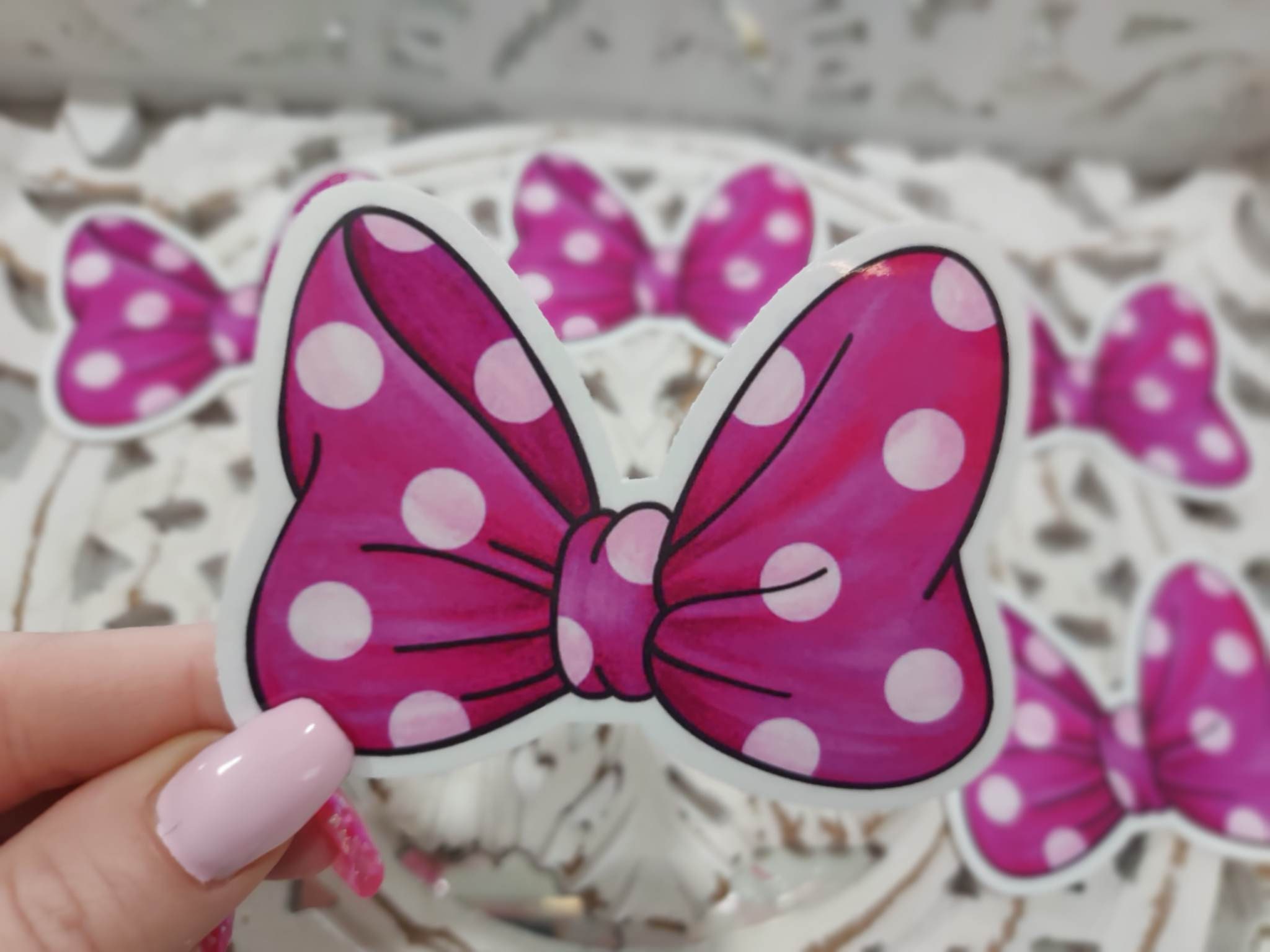 Pink Bow Vinyl Sticker - Etsy