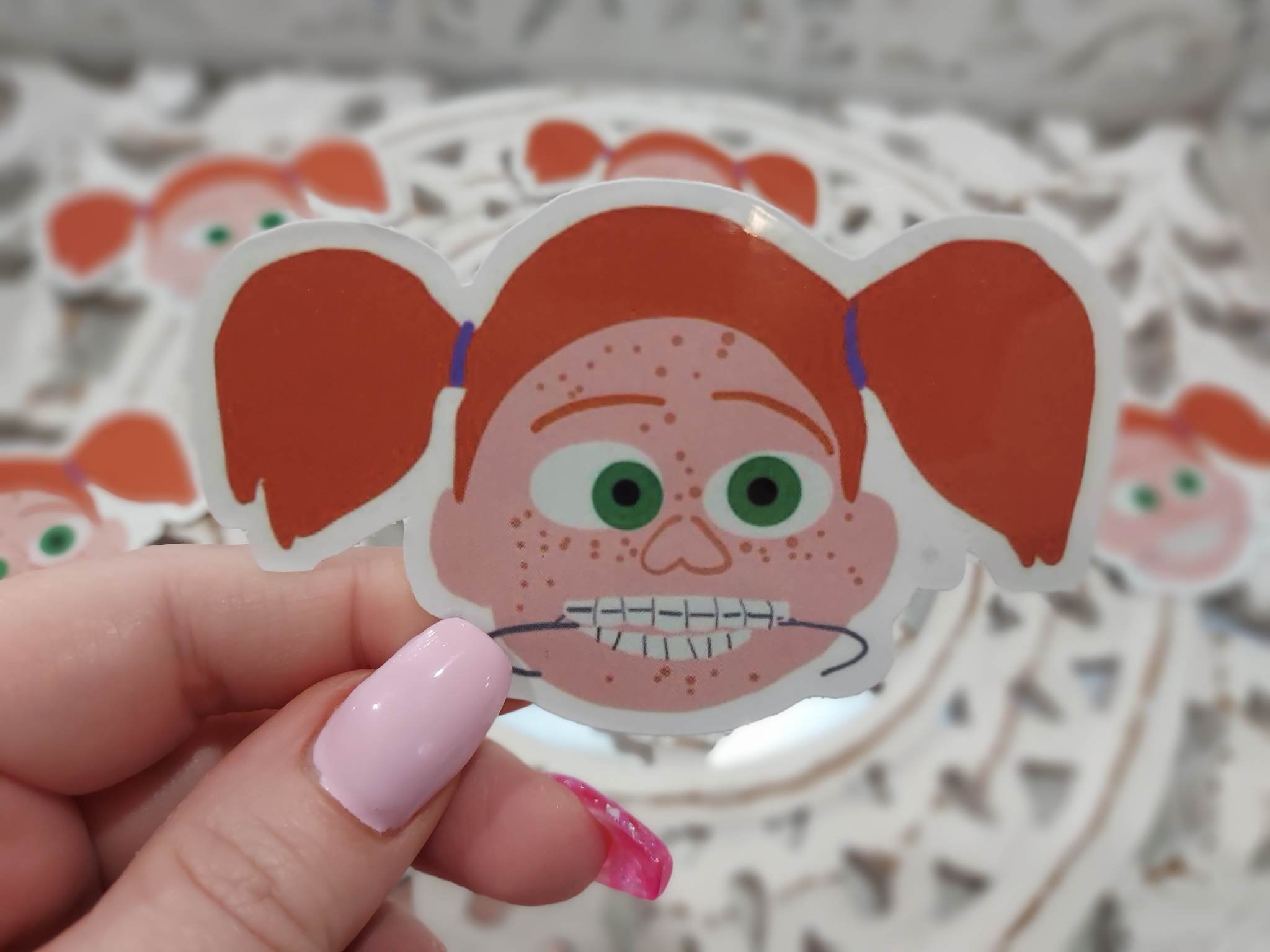 Brace Face Vinyl Sticker - Etsy