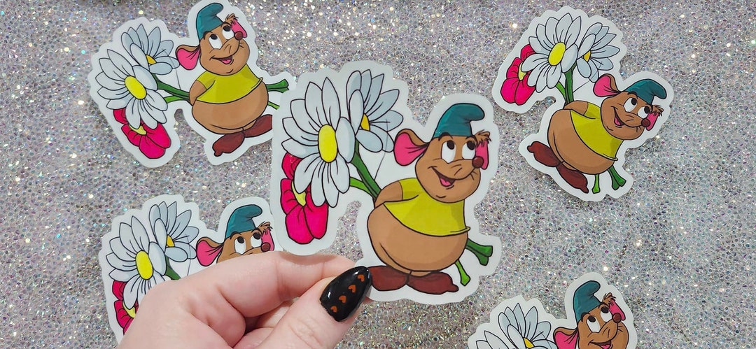 Flower Mouse Vinyl Sticker - Etsy