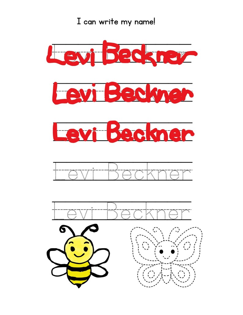 Printable and Digitial Name Tracing Worksheet for Preschool and ...