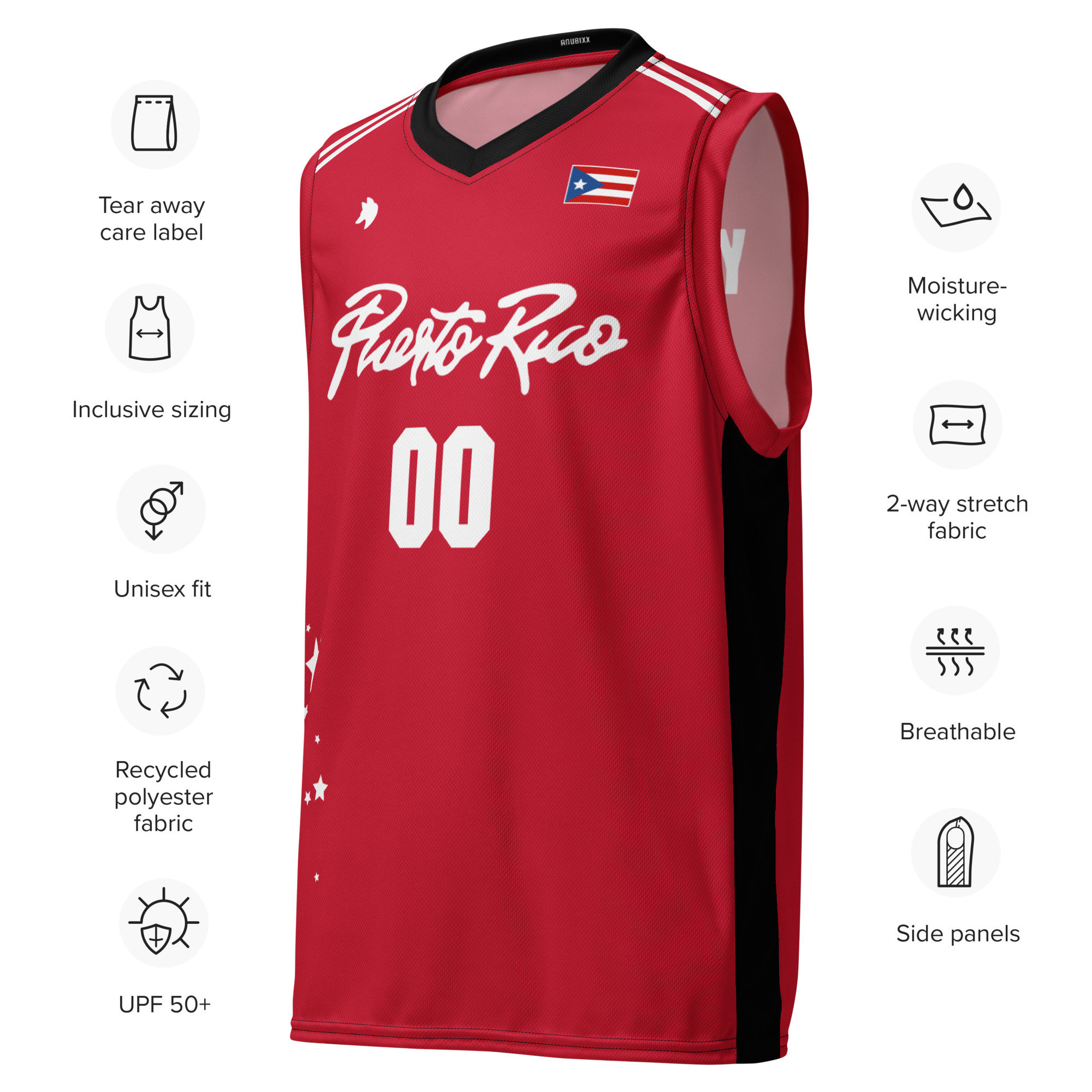 Puerto Rico FBPUR RED Basketball Team Stars Jersey 2024 - Etsy
