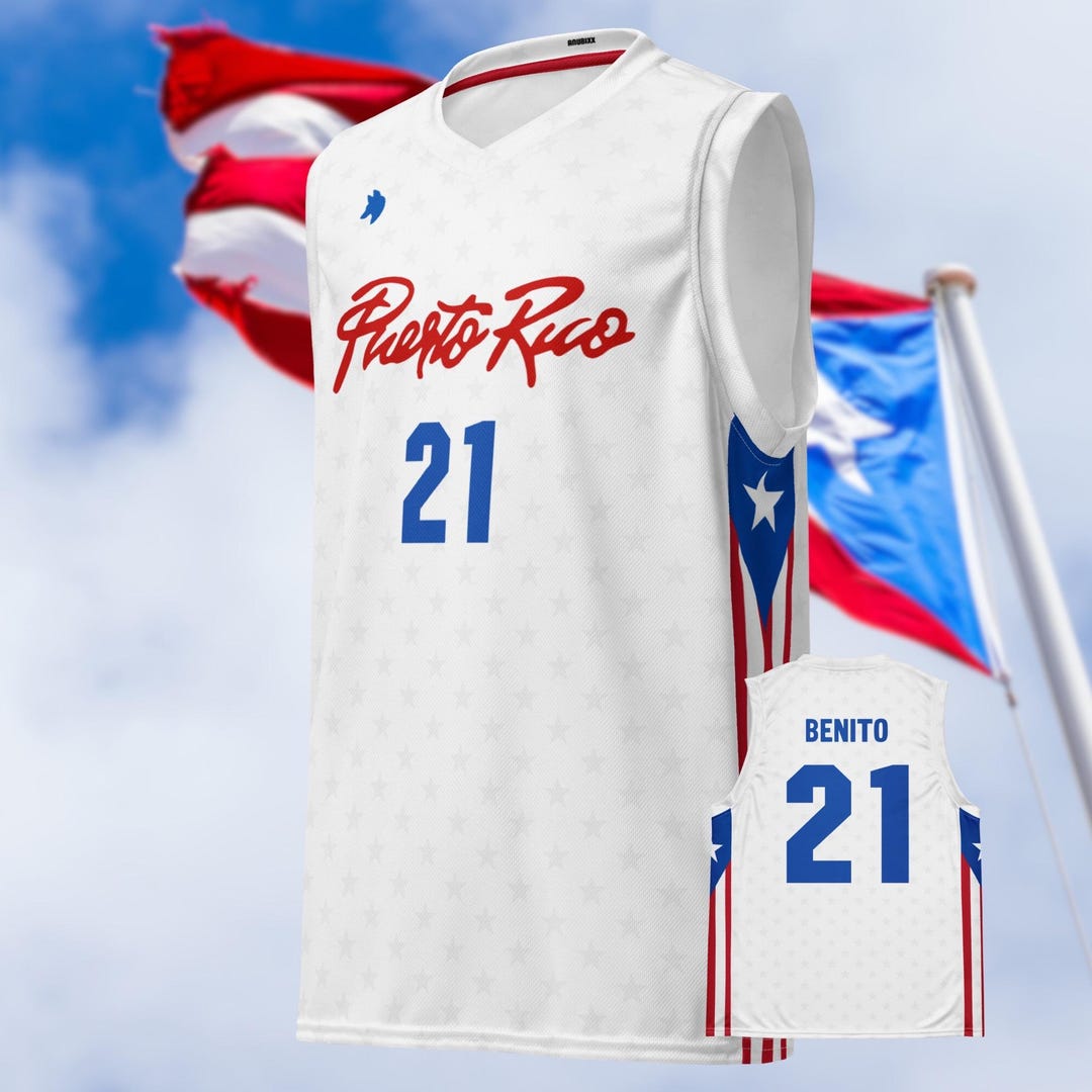 Puerto Rico Ultra White Stars 2025 Basketball Jersey - Etsy
