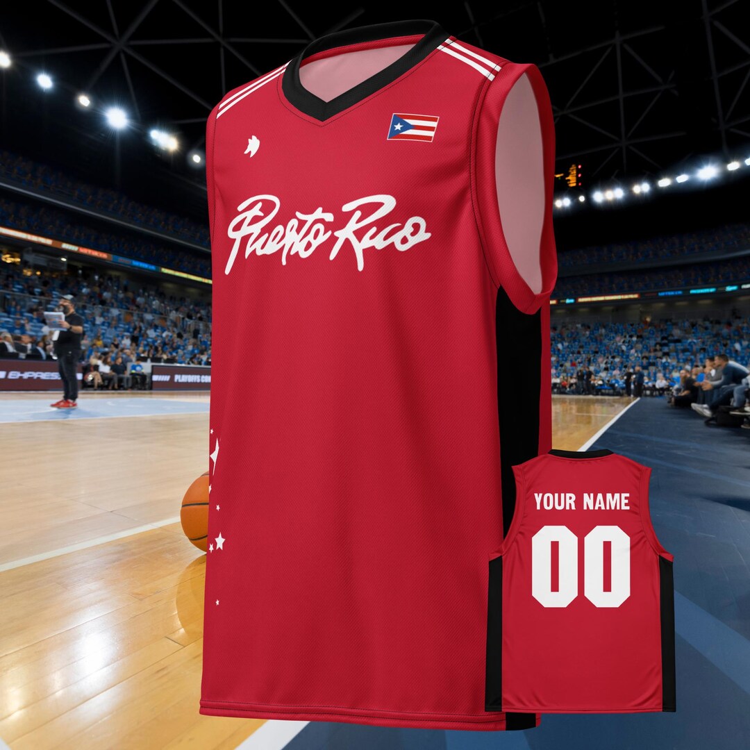 Puerto Rico FBPUR RED Basketball Team Stars Jersey 2024 - Etsy