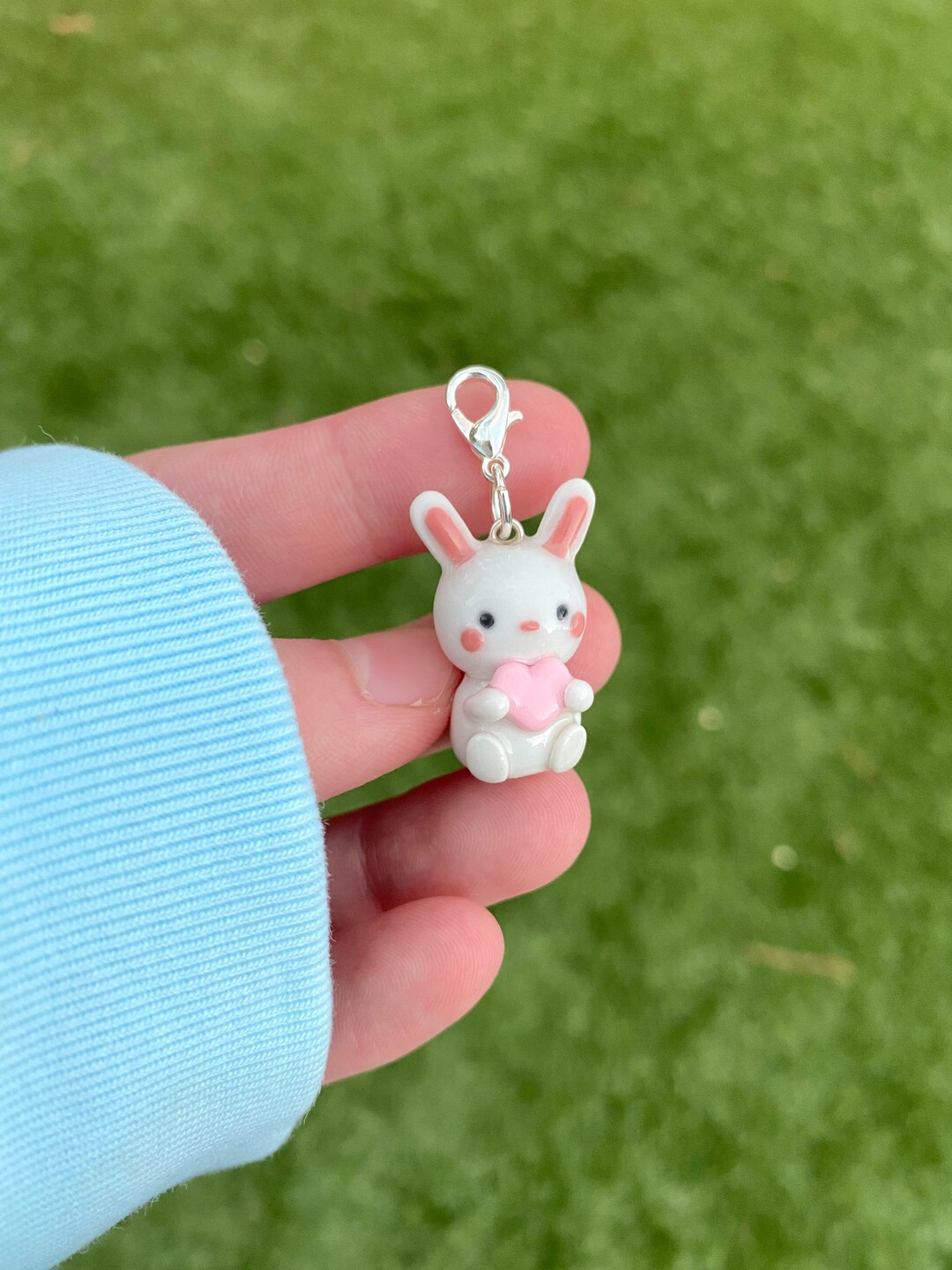 Cute Fathers Day/ Mothers Day Bunny Charm - Includes Lobster Claw ...