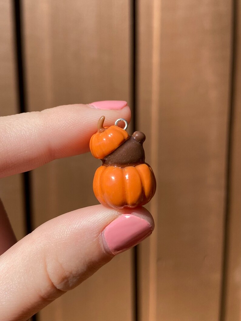 Pumpkin Bear Polymer Clay Charm Kawaii Fall Charms - Etsy