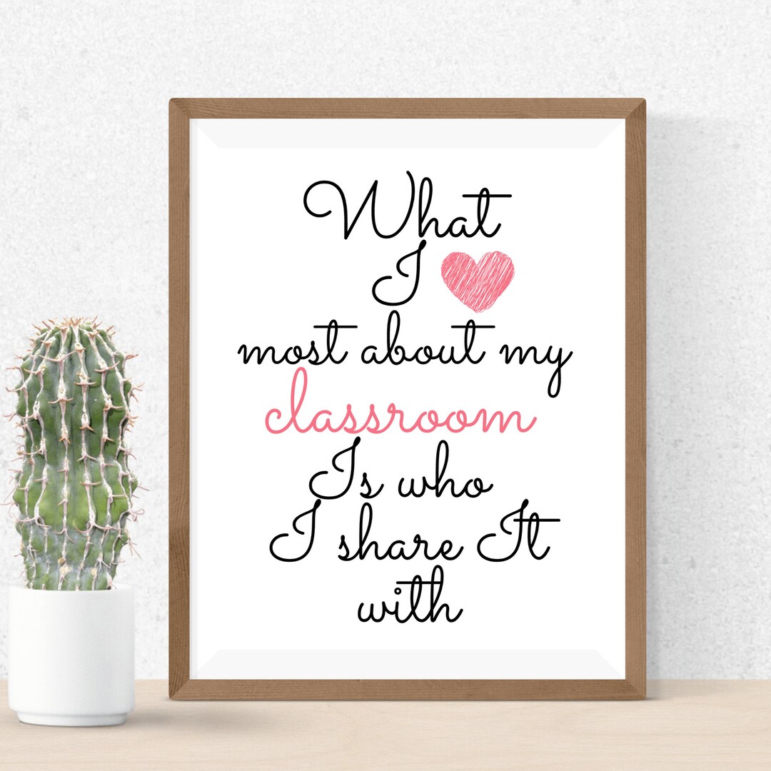 Classroom Inspirational Art, What I Love Most About My Classroom ...