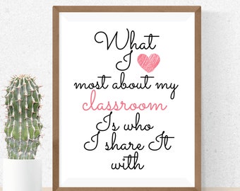 Classroom Inspirational Art, What I Love Most About My Classroom ...
