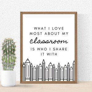 Classroom Inspirational Art, What I Love Most About My Classroom ...