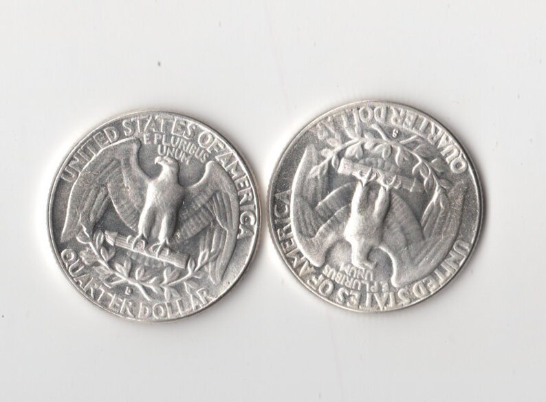 Two Headed & Two Tailed Magic Trick Lucky 2 Coin Set Washington Quarter ...