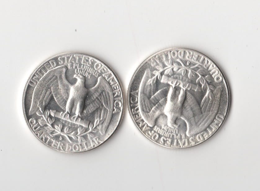 Two Headed & Two Tailed Magic Trick Lucky 2 Coin Set Washington Quarter ...