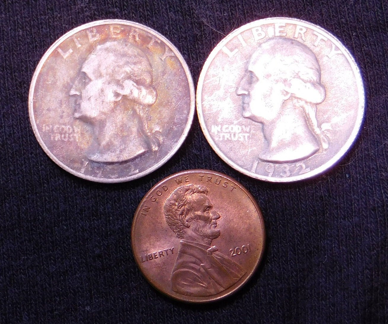 Magic Trick Lucky 2 Coin Set Two Headed & Two Tailed Washington Quarter ...