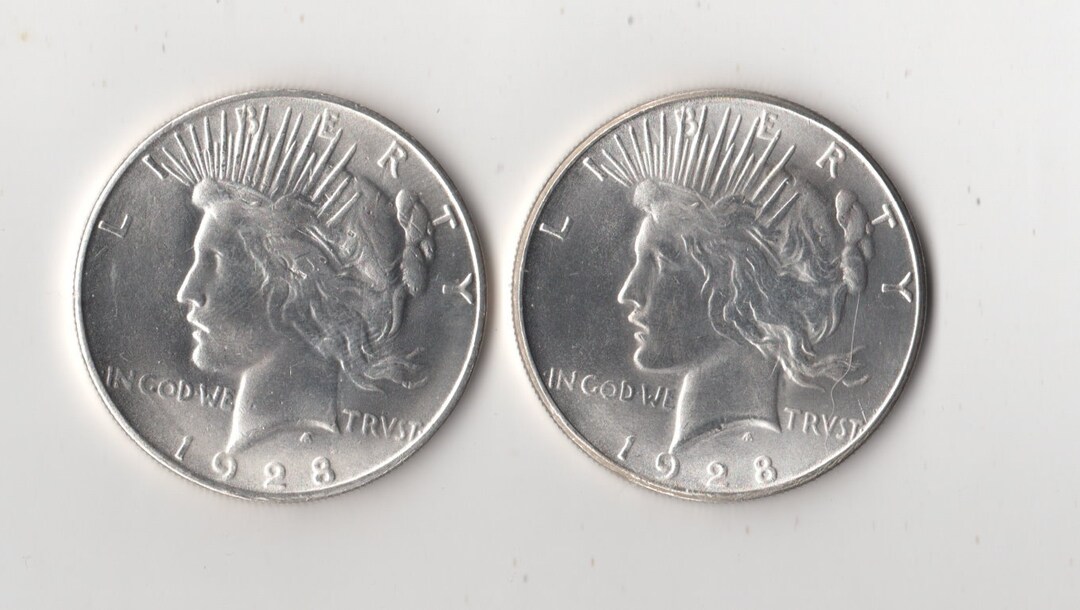 1928 Peace Dollar Style Two Face Two Headed Magic Trick Lucky Coin ...