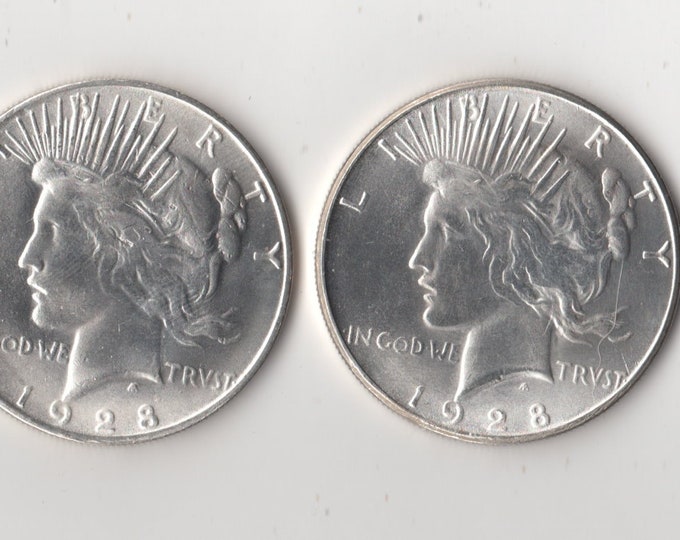 1928 Peace Dollar Style Two Face Two Headed Magic Trick Lucky Coin ...