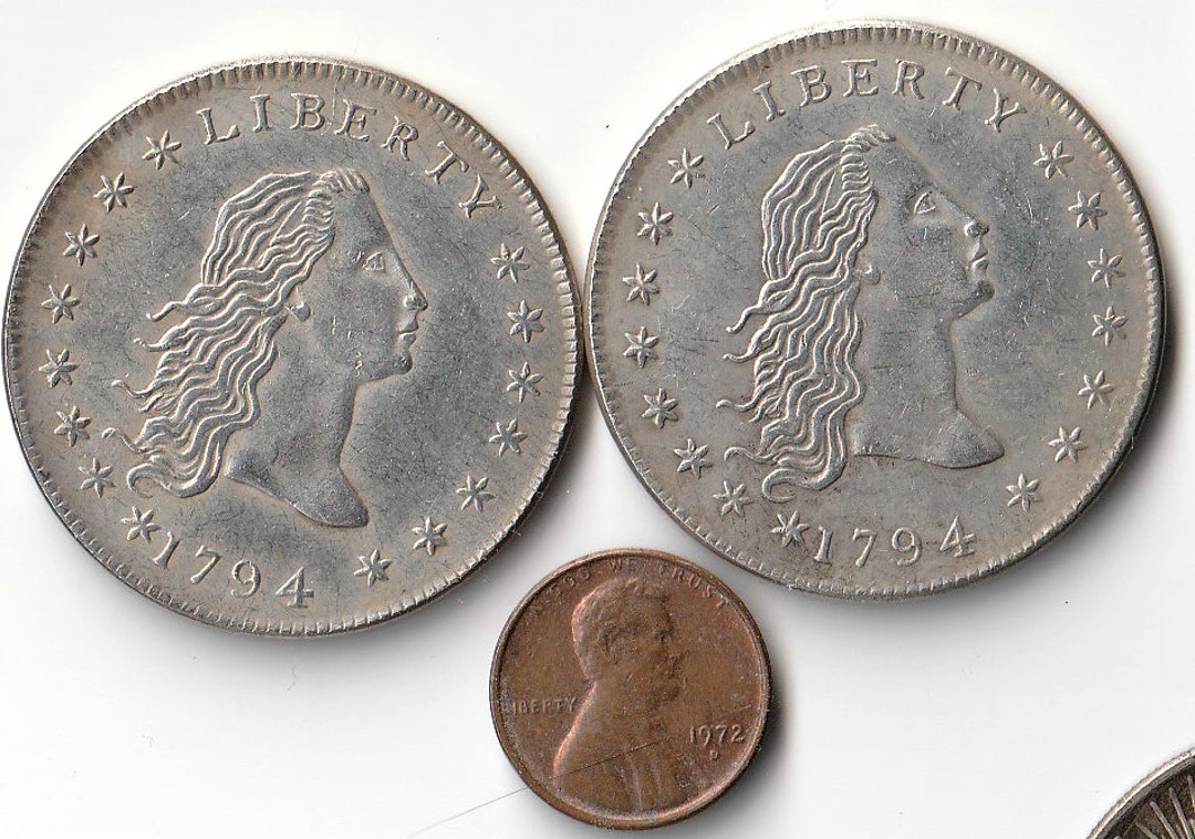 1794 Flowing Hair Dollar Style Two Face Double Heads Magic Trick Lucky ...
