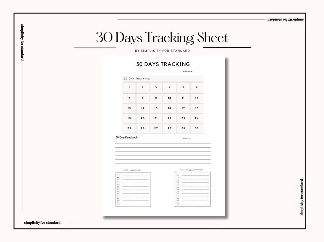Habit Tracker 30 Days Tracking Sheet Business Proposal Feedback ...