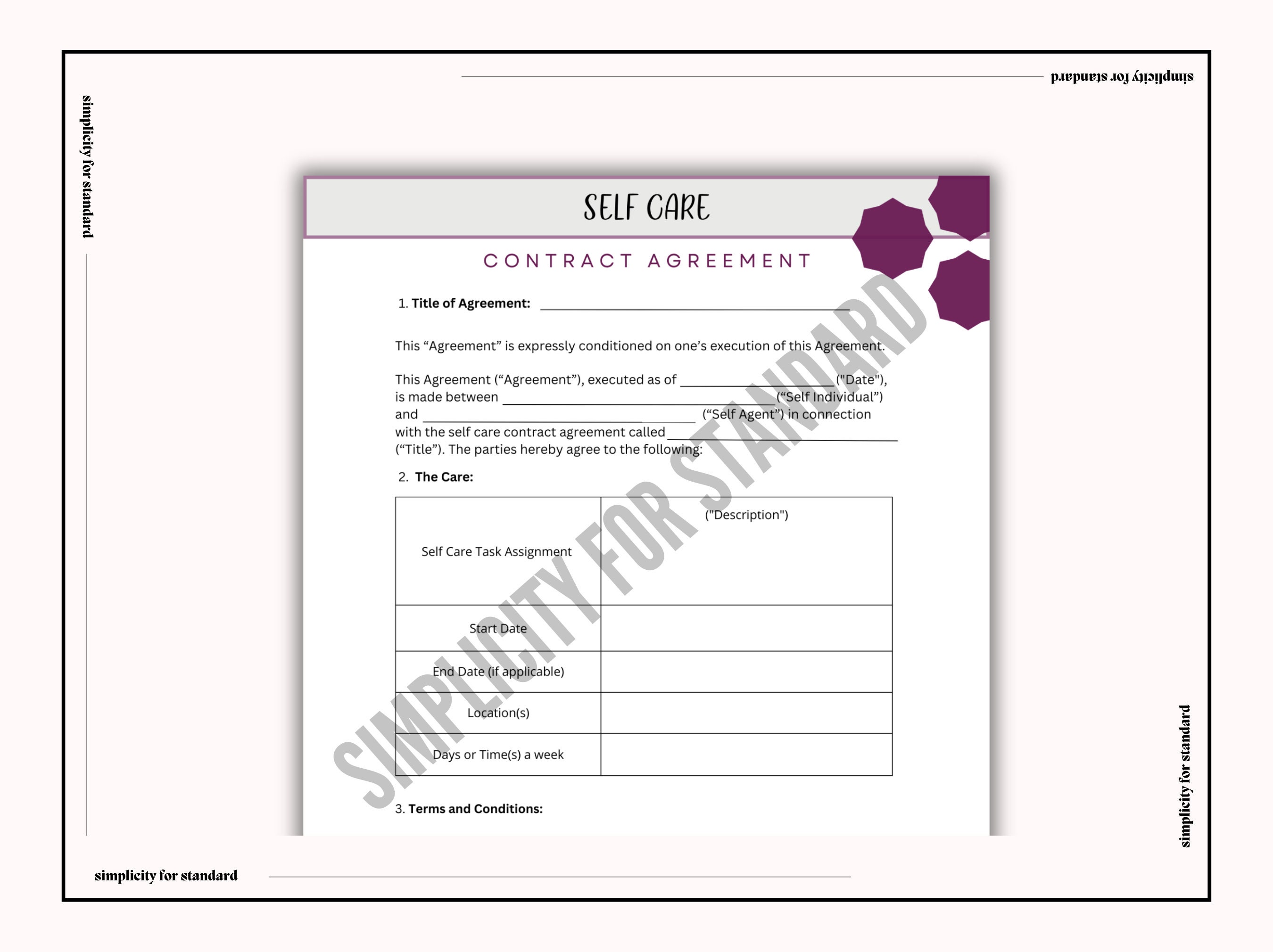 Self-care Commitment Agreement Self Love Self-accountability Self ...