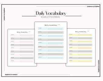 Vocabulary Worksheet Printable, Vocabulary Practice Sheet, Language ...