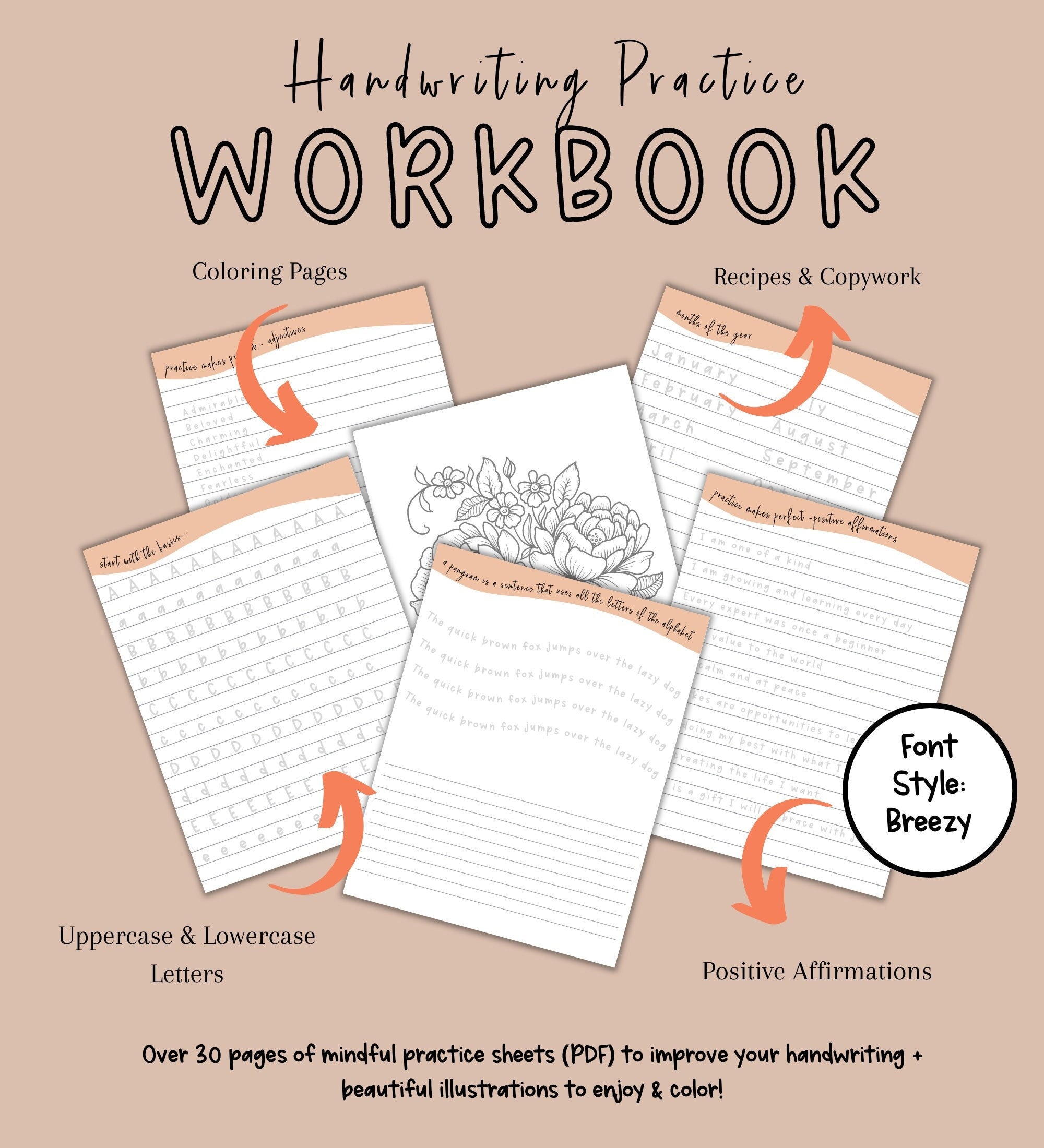 Adult Handwriting Practice Workbook | Print Handwriting Workbook ...