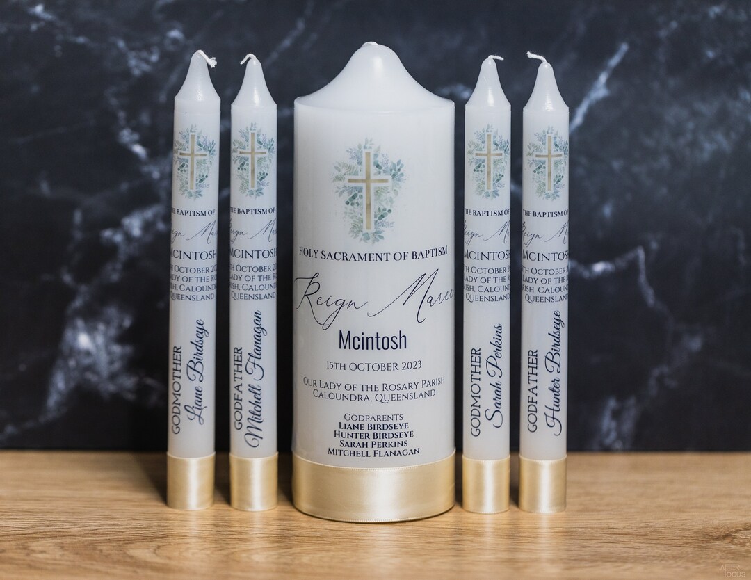 Baptism Candle, Dedication Candle, Naming Day Candle, Christening ...