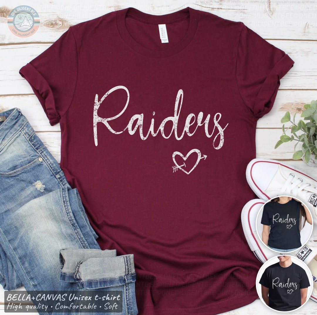 Distressed Raiders School Spirit Wear Game Day Sports Fan T-shirt ...