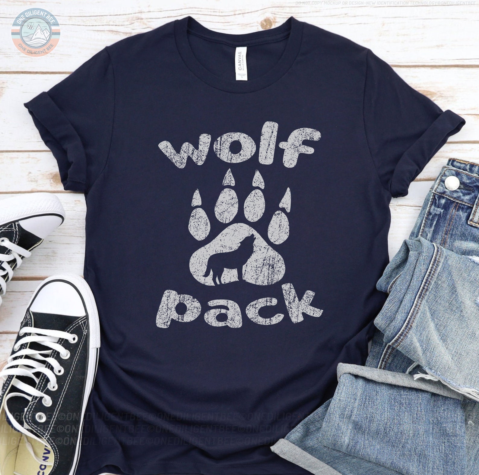 Distressed Wolf T-shirt, Wolf Pack T-shirt, Family Matching Shirt T-shirt, Unisex Funny Shirt ...