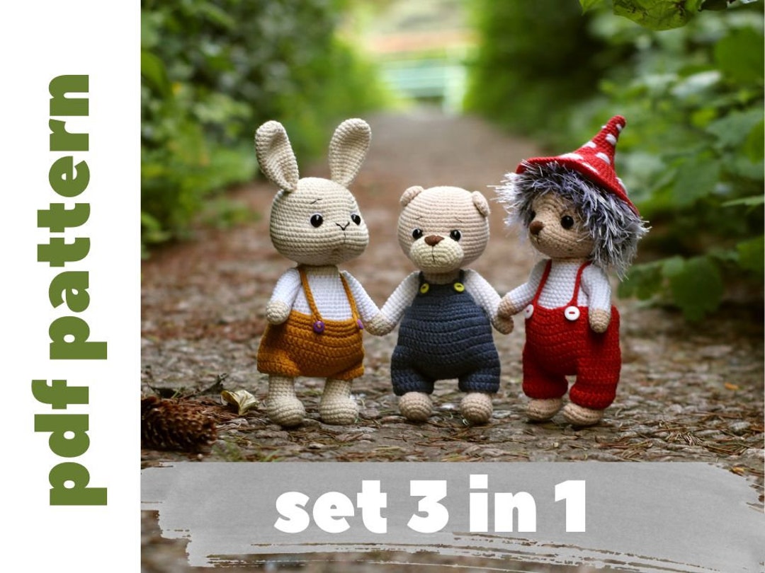 Crochet Animals Pattern. Crochet Bear Pattern. Crochet Bunny Pattern ...