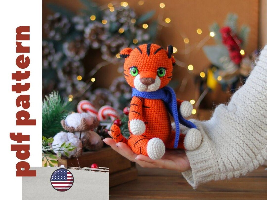 Crochet Tiger Pattern. Amigurumi Tiger Pattern. Cute Tiger Cub ...