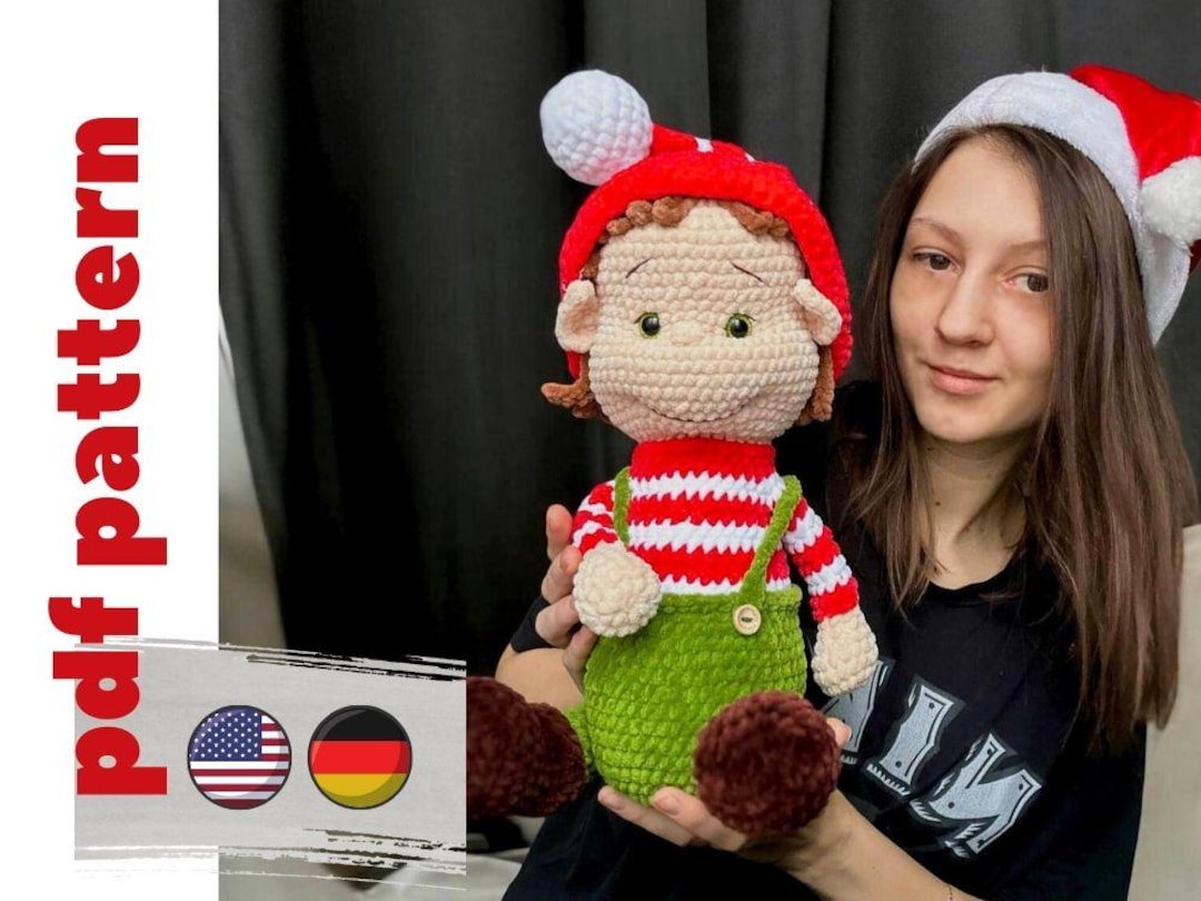 Crochet Christmas Elf Pattern in Eng/german. Diy Crochet Gift for ...