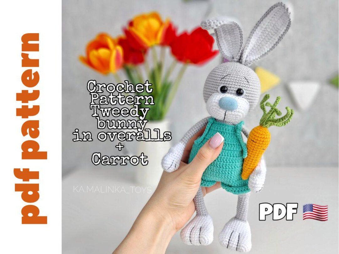 Crochet Pattern Easter Rabbit, Crochet Bunny Pattern in Eng, Amigurumi ...