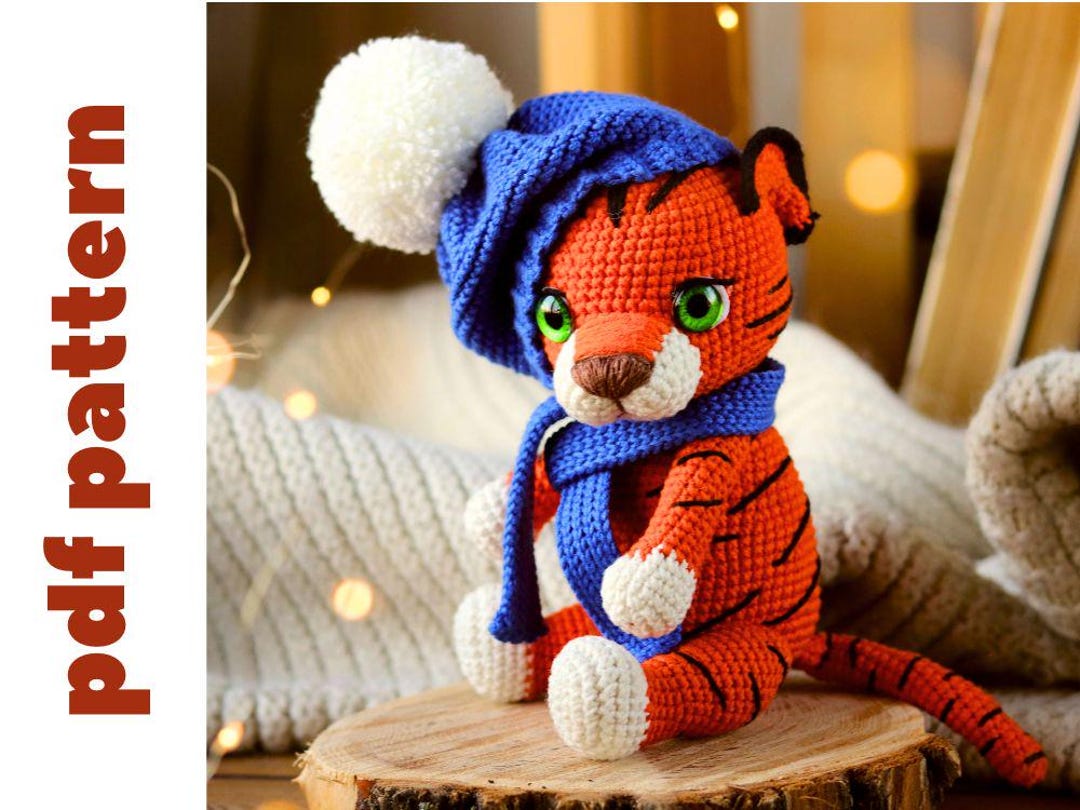 Crochet Tiger Pattern. Amigurumi Tiger Pattern. Cute Tiger Cub ...