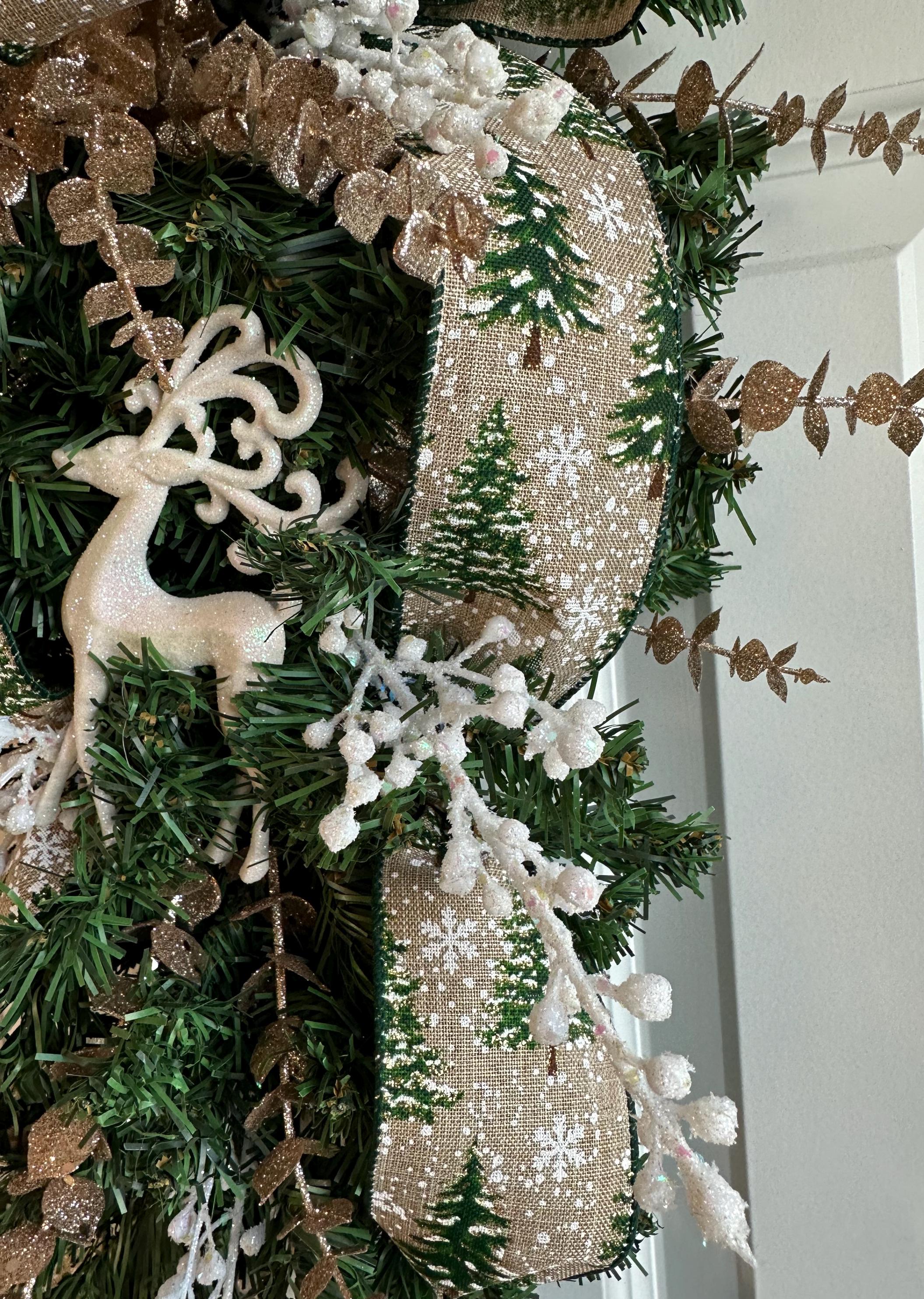 Gold Glitter Teardrop Christmas Swag: Reindeer Holiday Decor - Etsy