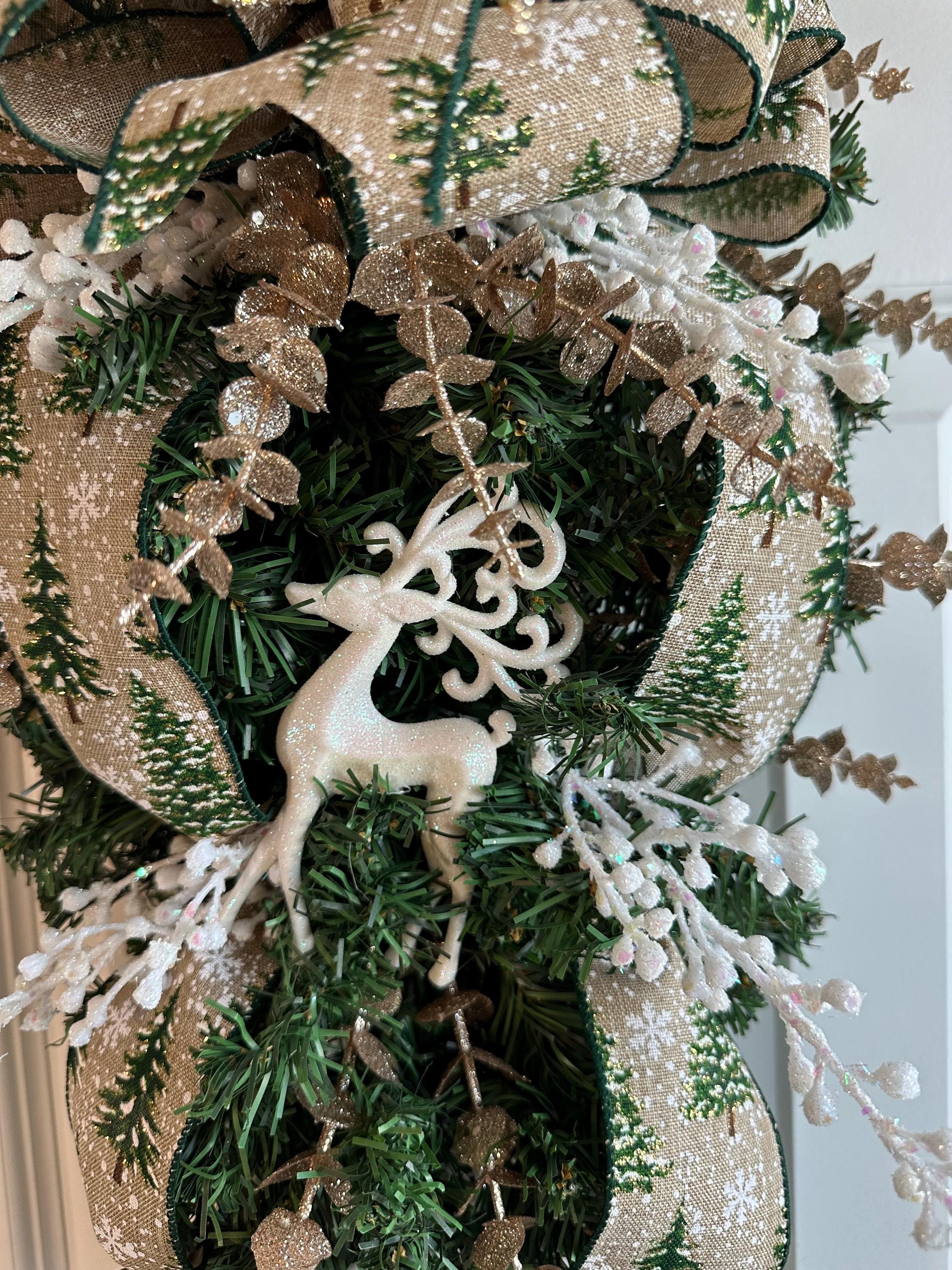 Gold Glitter Teardrop Christmas Swag: Reindeer Holiday Decor - Etsy