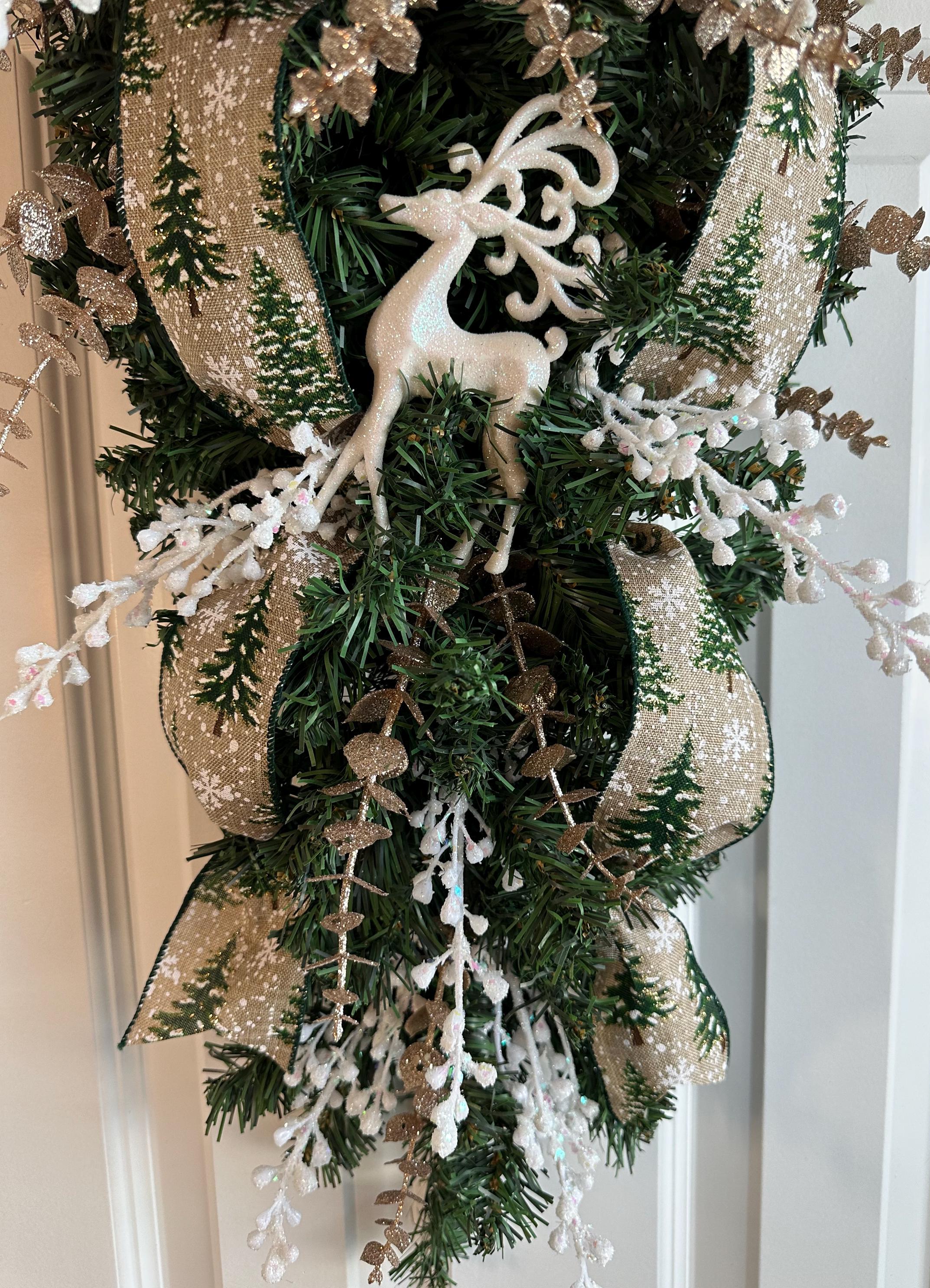 Gold Glitter Teardrop Christmas Swag: Reindeer Holiday Decor - Etsy