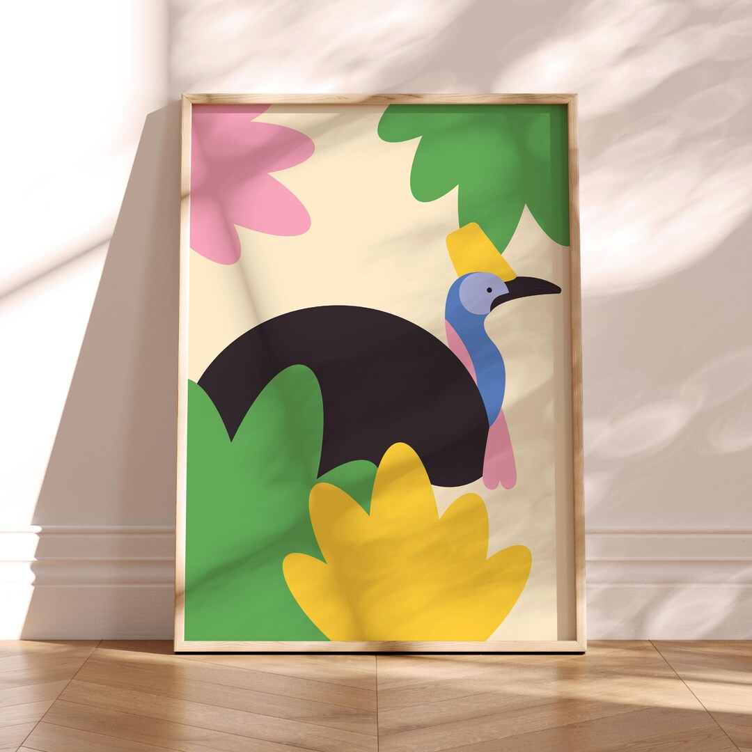 Carla Cassowary • Art Print • Playful Tropical Bird Illustration ...