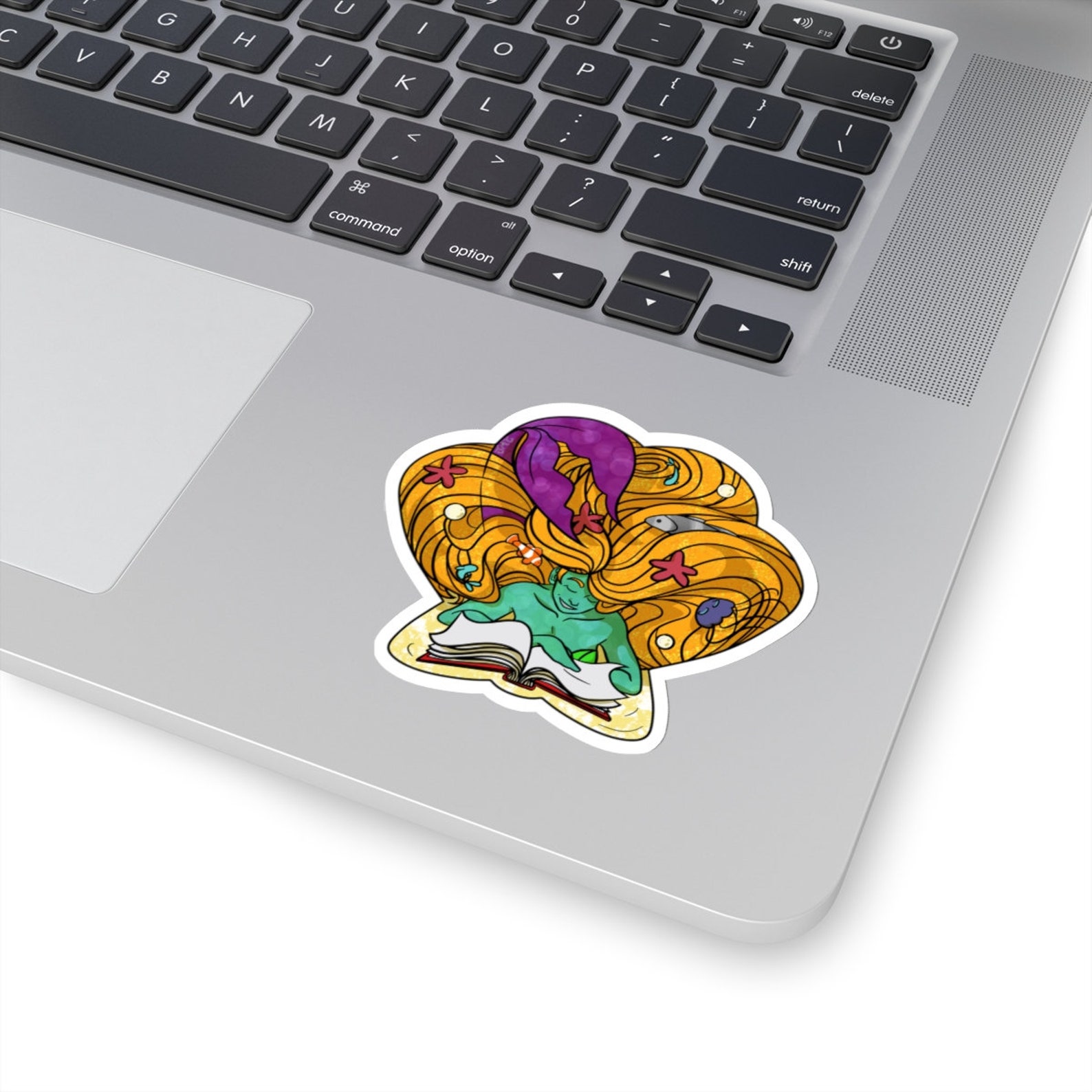 Mermaid Book Club Scallop Kiss-cut Sticker, 3inch - Etsy