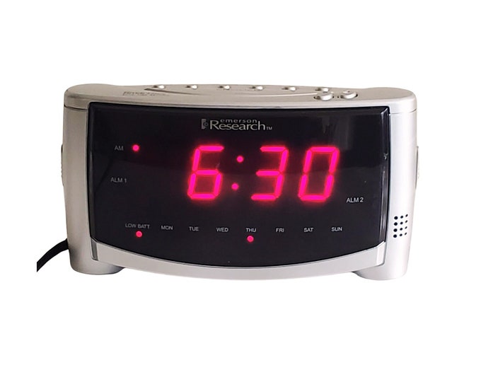 Vintage Emerson Research Smartset Alarm Clock, Large Red LCD, Tested ...