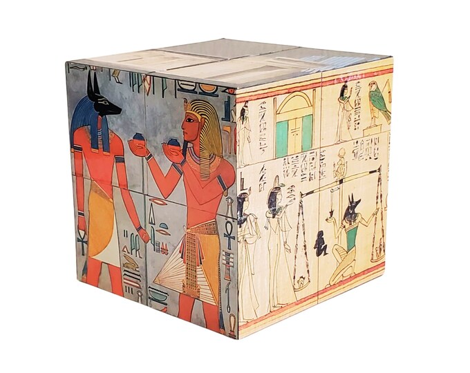 Ancient Egyptian Art Magic Cube, Egyptian Cube Puzzle, Hieroglyph Decor ...