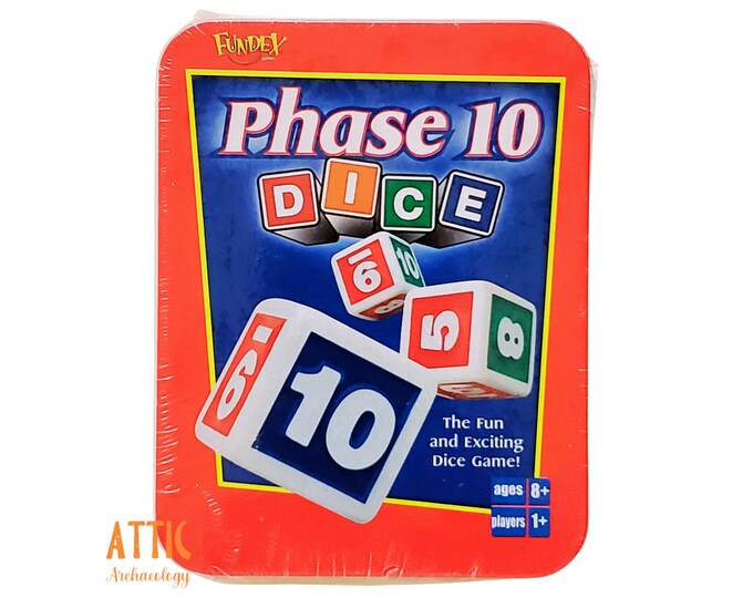 2000s Phase 10 Dice Game, Tin Edition, Sealed, by Fundex, Rare Retired ...