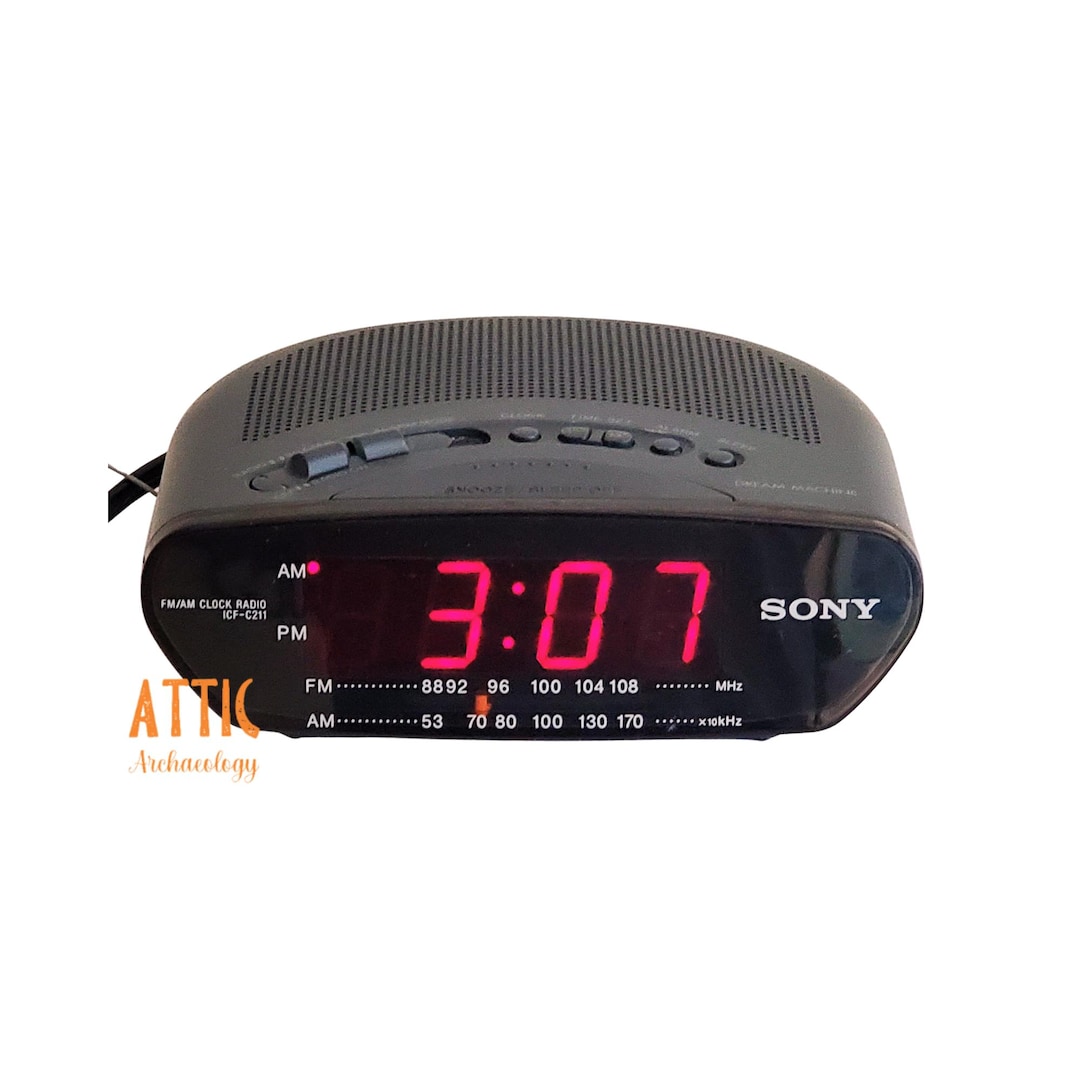 Vintage 1990s Sony Dream Machine Digital Alarm Clock Radio, Large Red ...