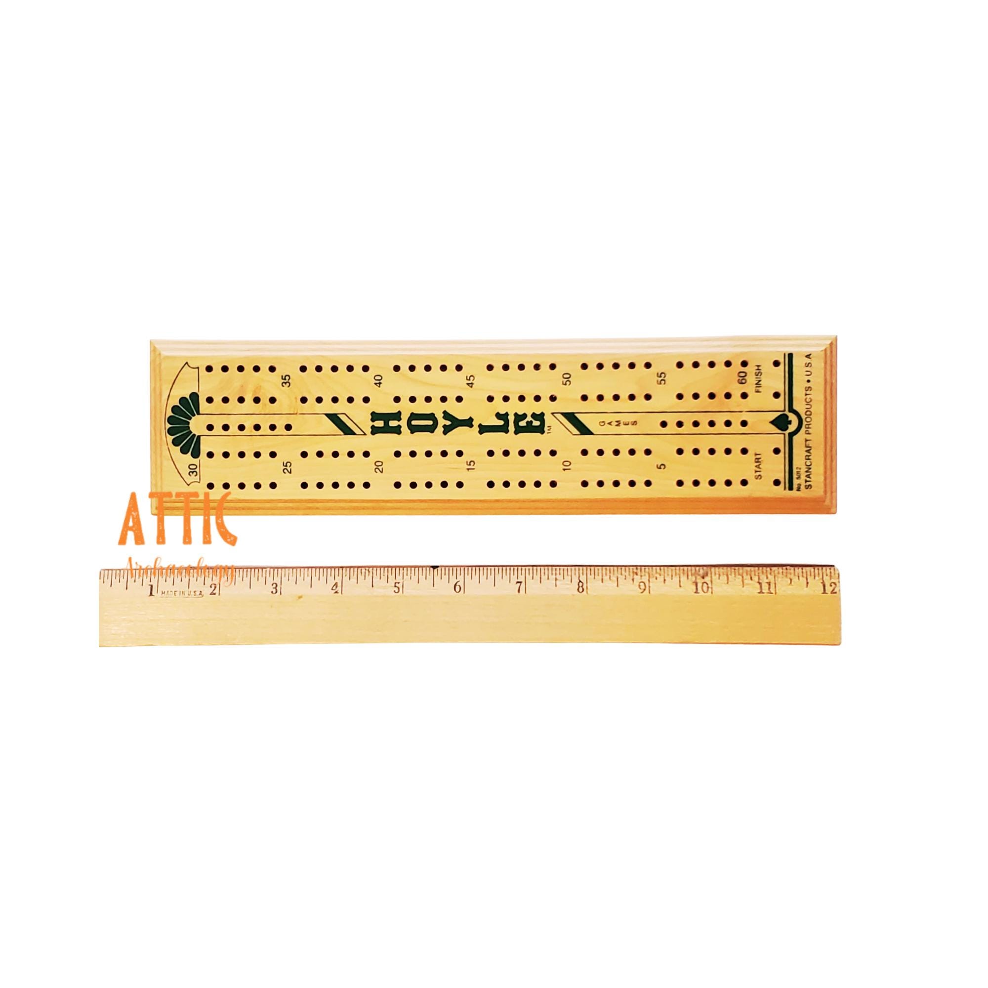 Vintage Hoyle Wooden Cribbage Board With Rule Book, Complete, Like New ...