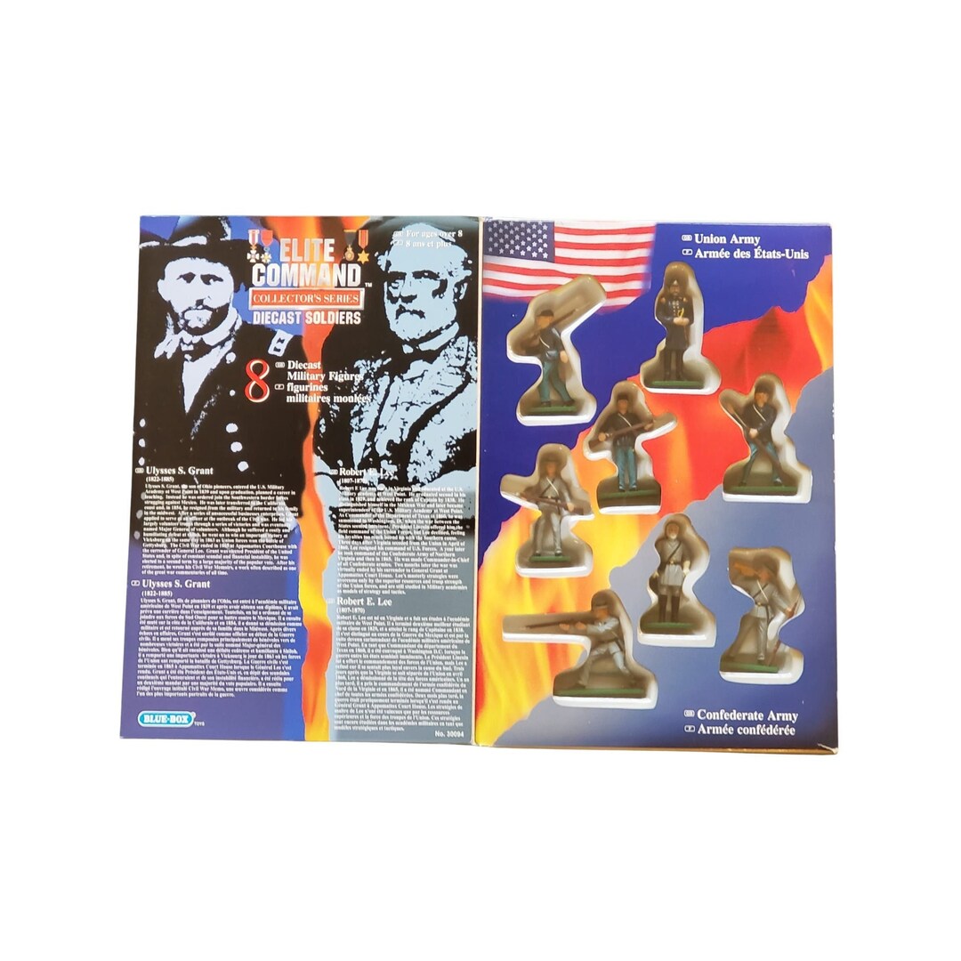 Vintage Diecast Civil War Figurines, U.S Civil War Set, 1990s, Blue Box ...