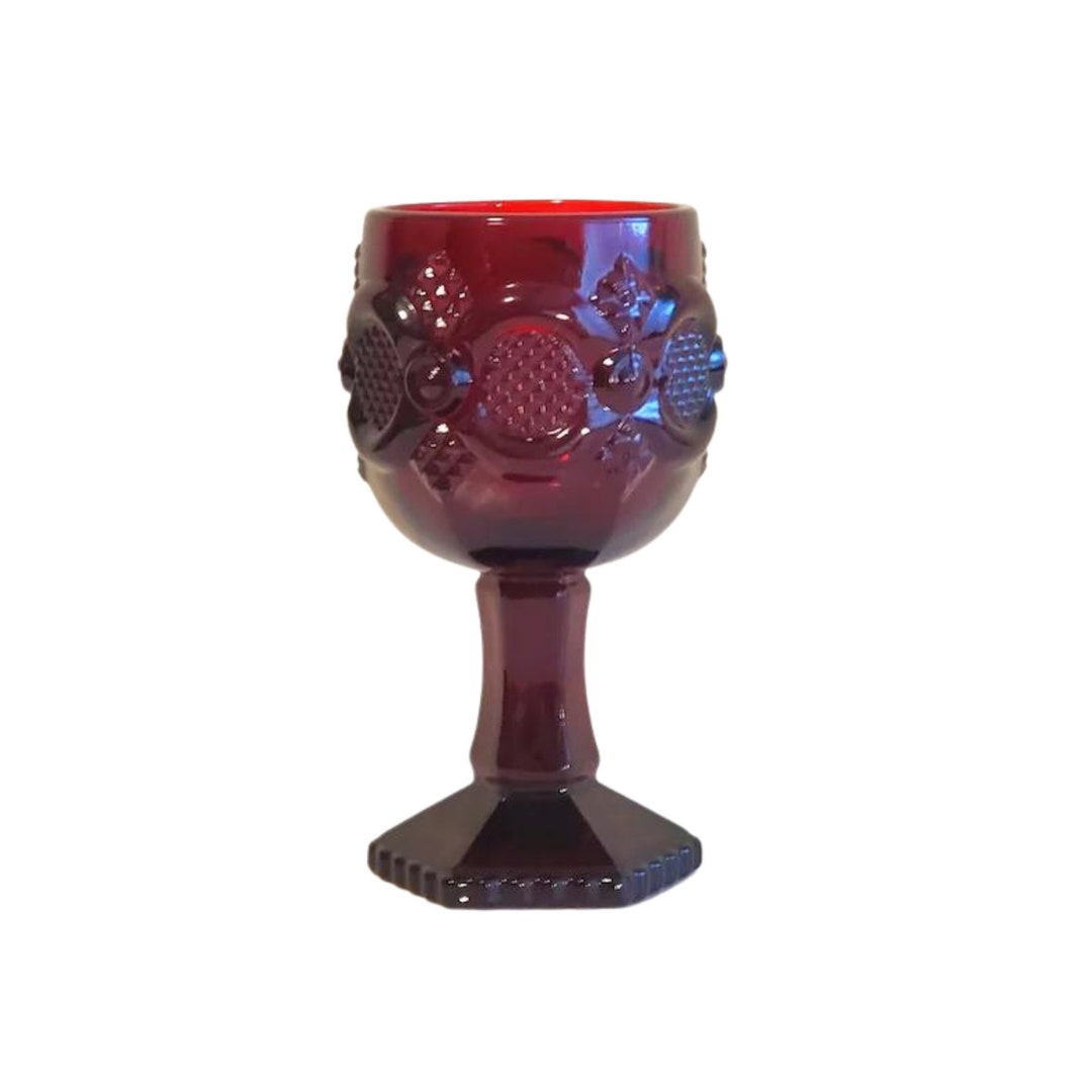 Vintage Ruby Red Glass Chalice/goblet, 5", by Avon, Great Condition ...